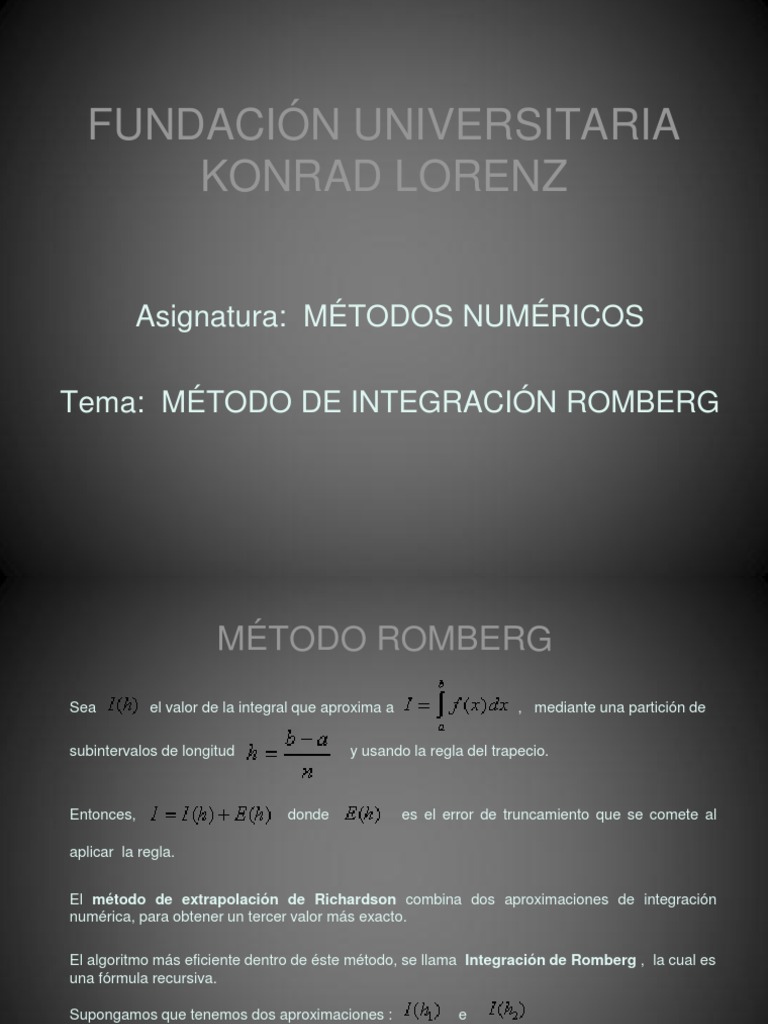 Integracion Romberg | PDF | Integral | Informática teórica