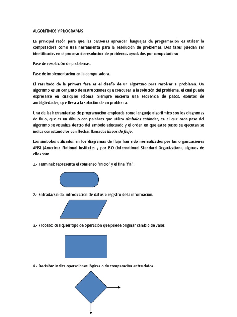 Algoritmos y Programas | PDF | Algoritmos | Programa de computadora