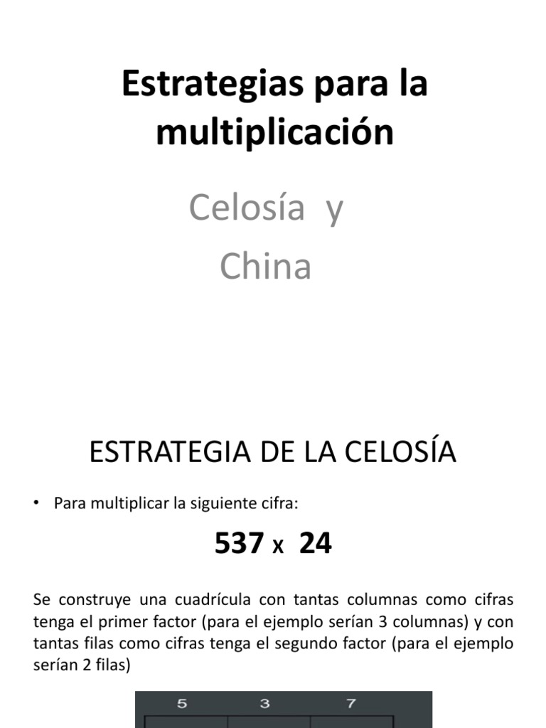 Estrategias para La Multiplicación | PDF | Multiplicación | Objetos ...