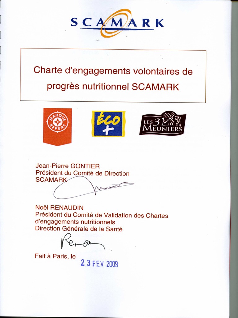 Engagements nutritionnels de SCAMARK | PDF | Acides gras trans | Sucre