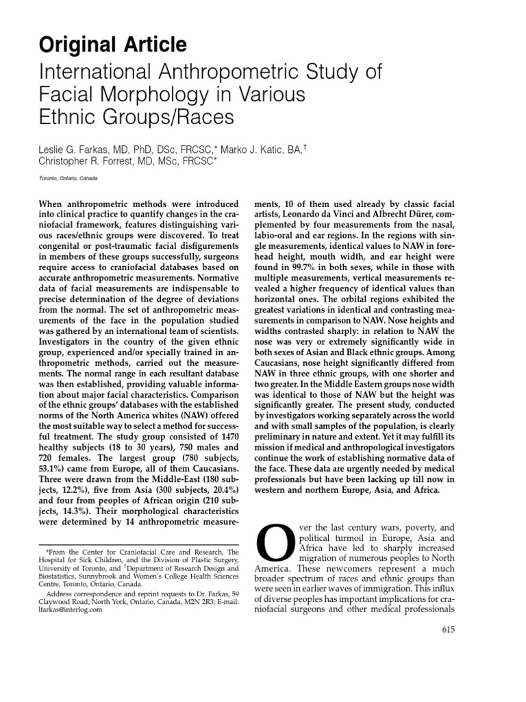 Farkas - International Anthropometric Study of Facial Morphology in ...