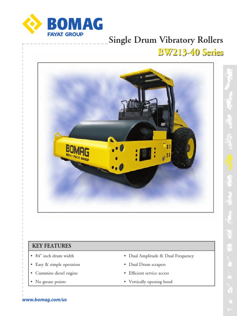 Bomag Single Drum Vibratory Roller BW213-40 | Engines | Steering