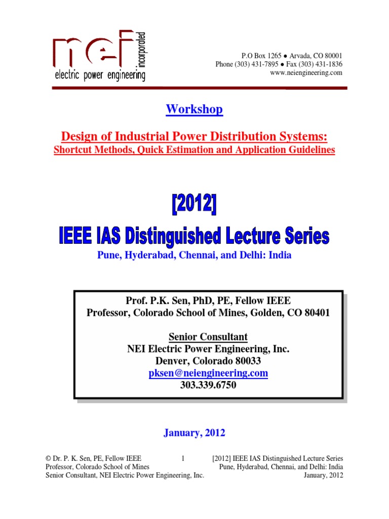Design of Industrial Power Distribution Systems | PDF