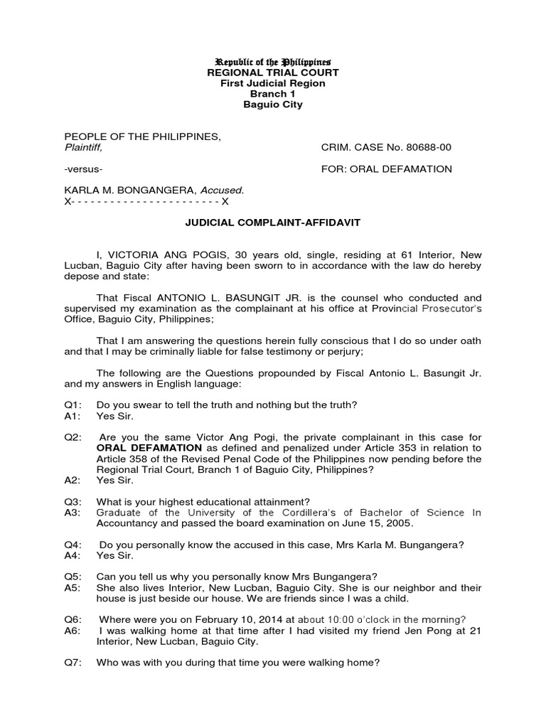 Criminal Complaint | Perjury | Justice