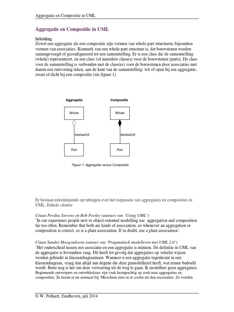 Aggregatie en Compositie in UML | PDF