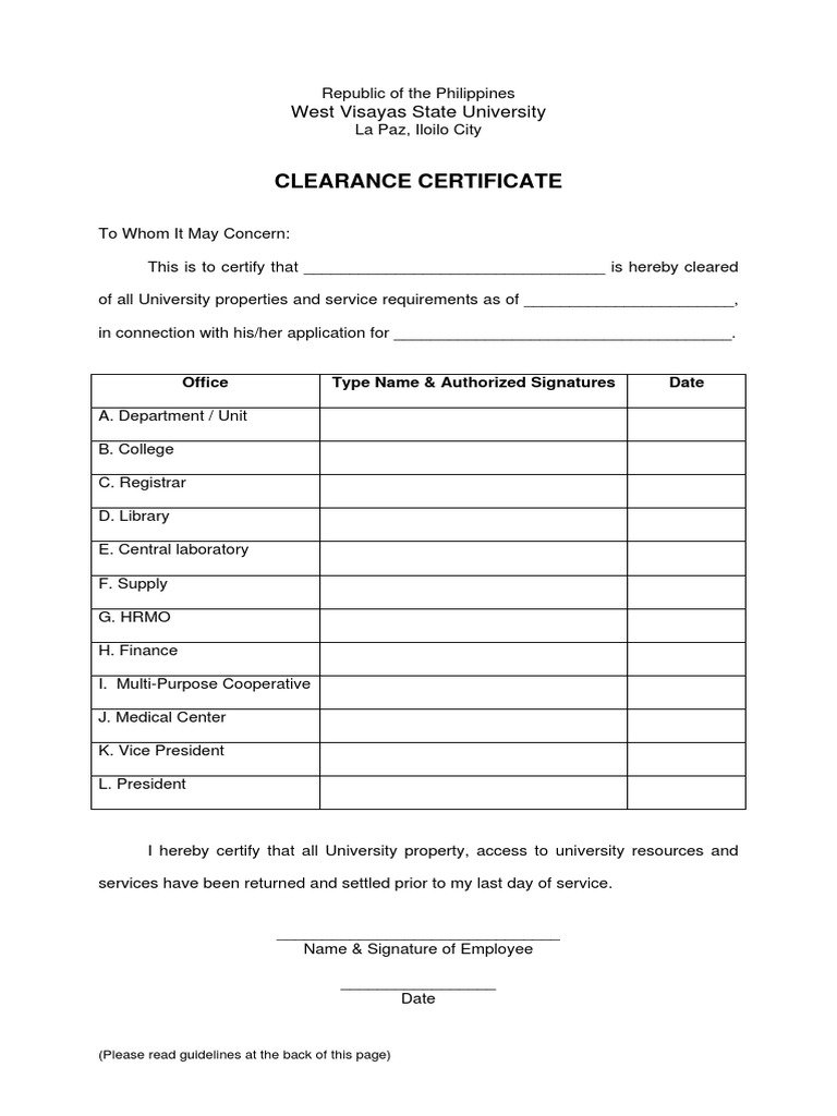 Clearance Certificate | PDF | Employment | Justice
