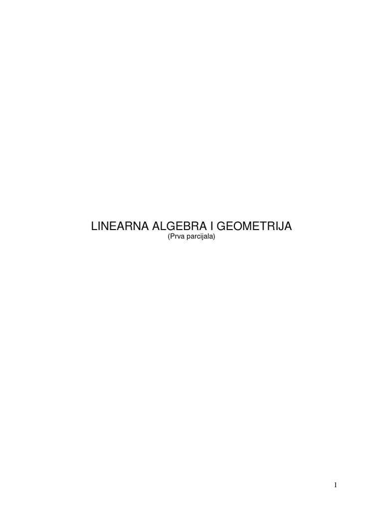 Linearna Algebra I Geometrija | PDF | Teaching Methods & Materials