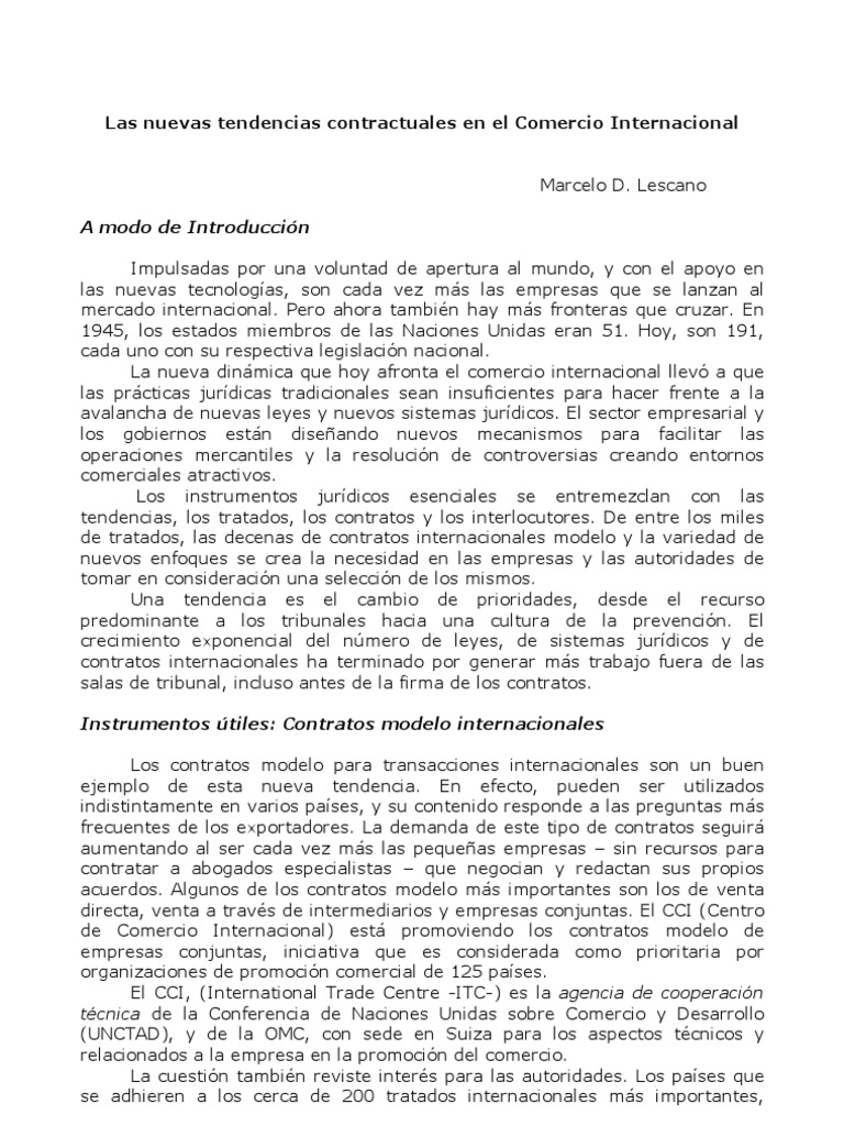 Las Nuevas Tendencias Contractuales en El Comex | PDF | Comercio | Proyecto conjunto