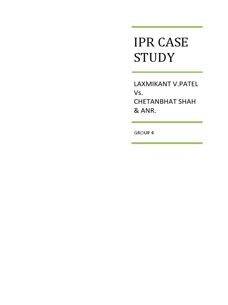 Ipr Case Study | PDF | Supreme Courts | Injunction