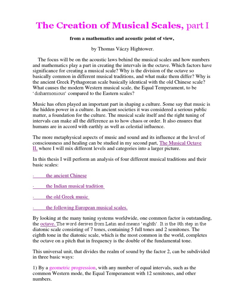 The Creation of Musical Scales | PDF | Cent (Music) | Interval (Music)