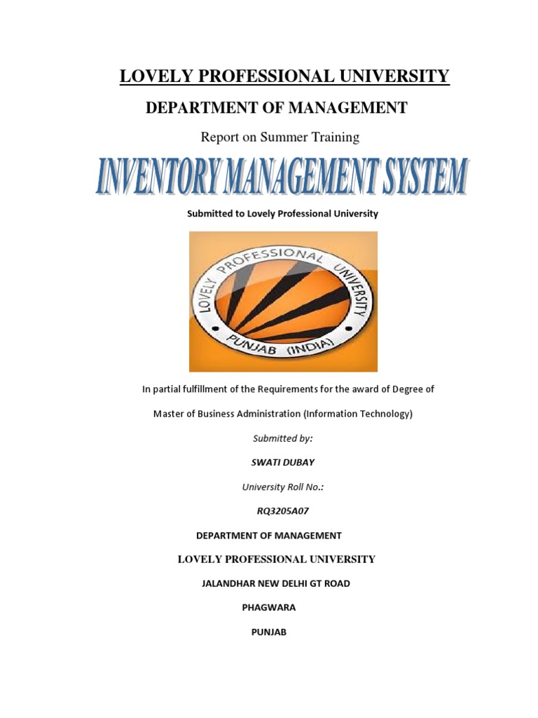 Inventory Management System | PDF | Inventory | Paper