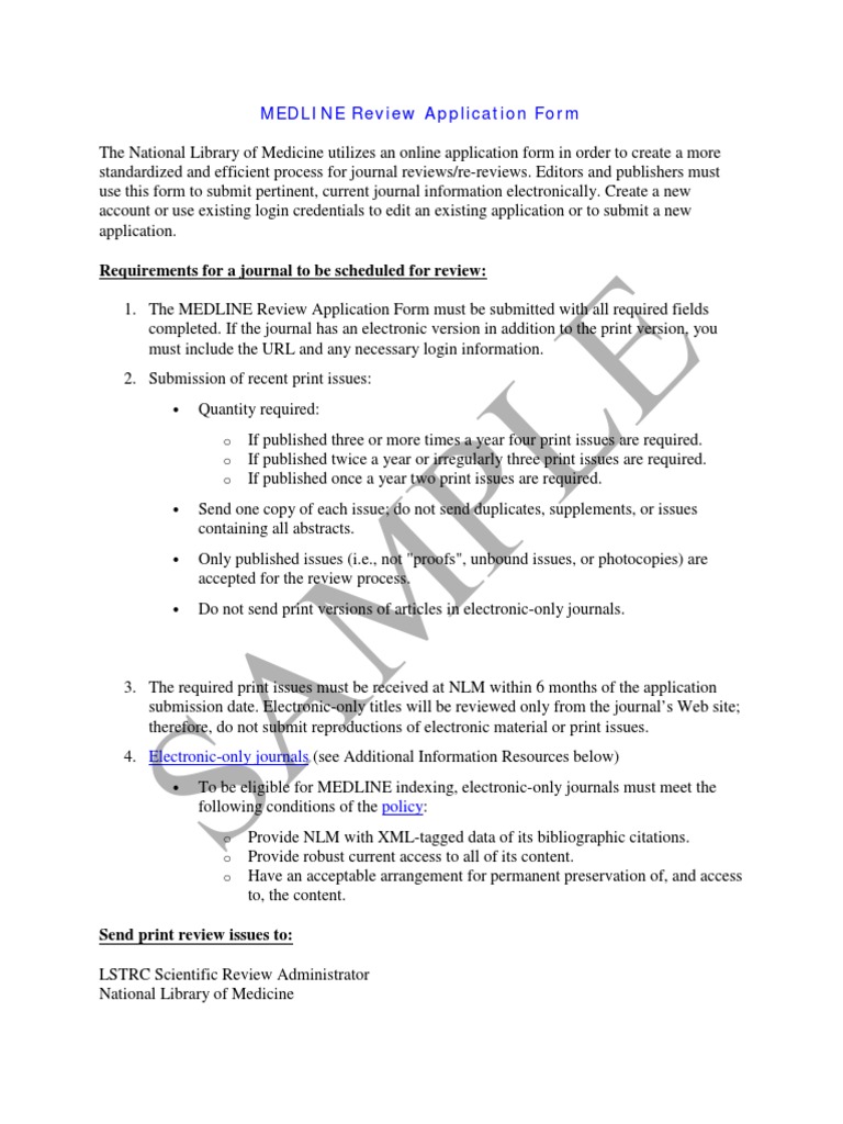 Medline Form | Download Free PDF | Publishing | Library And Museum