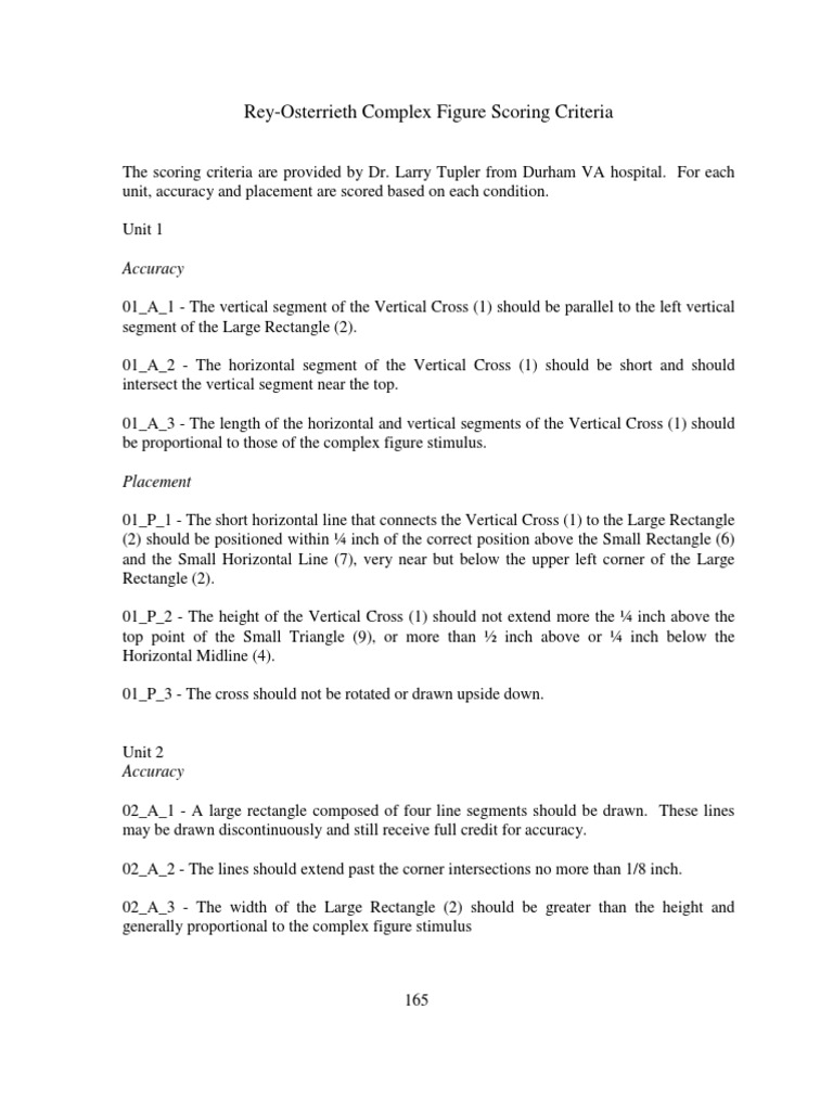Scoring Rey Complex Figure Test and Recognition Trial | PDF | Rectangle ...