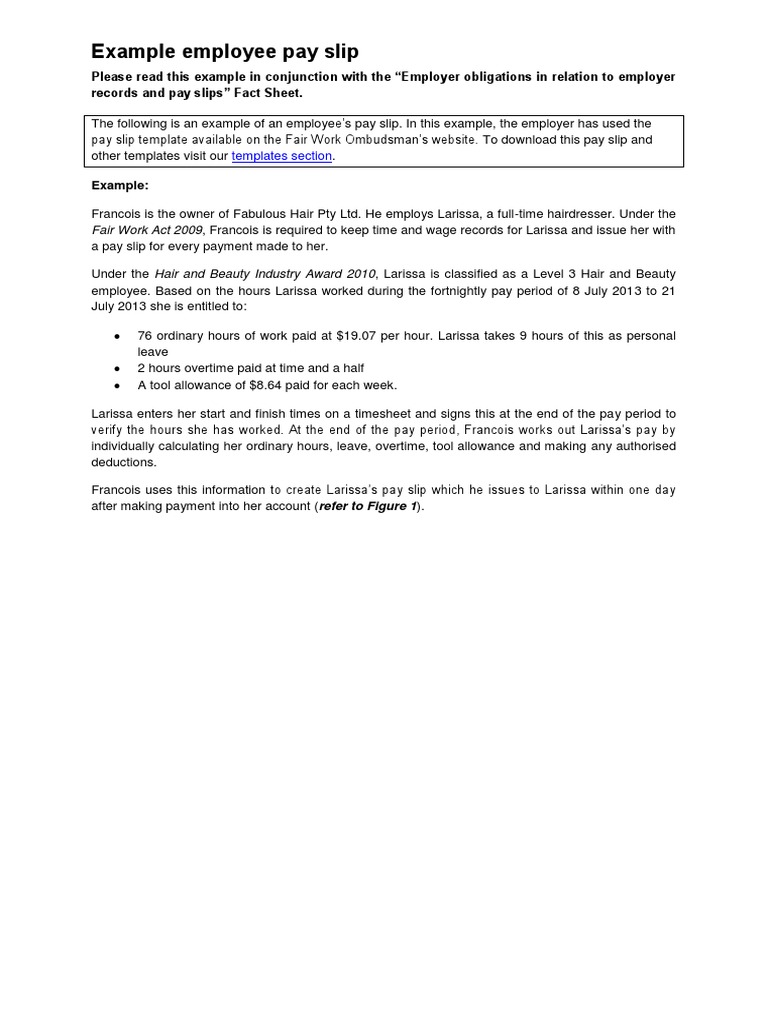 Pay Slip Sample | Overtime | Employment