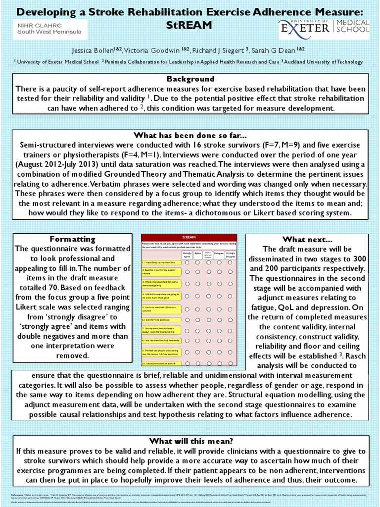Developing A Stroke Rehabilitation Exercise Adherence Measure: StREAM ...