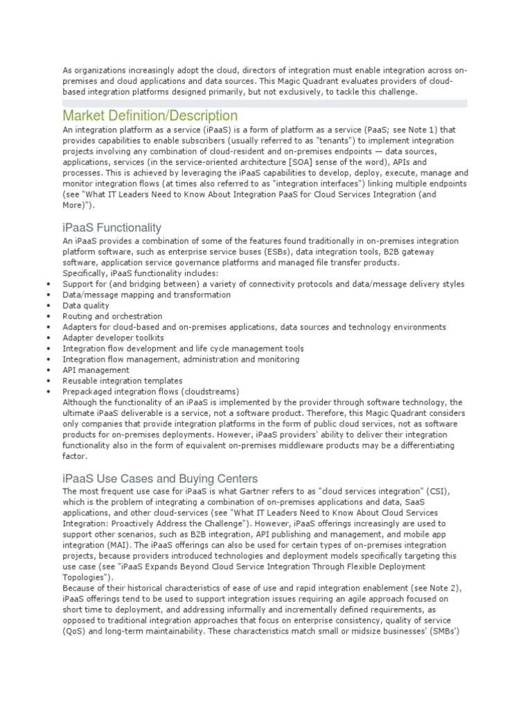 Gartner-Magic Quadrant For Enterprise Integration Platform As A Service ...
