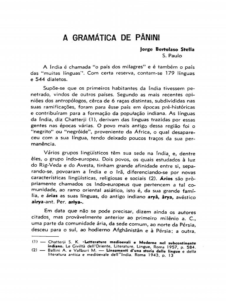 A Gramática de Pânini | PDF | Linguagem natural | Gramática