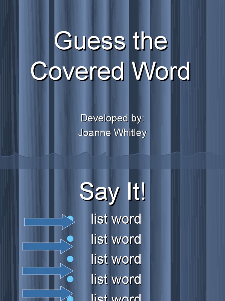 Guess The Covered Word | PDF