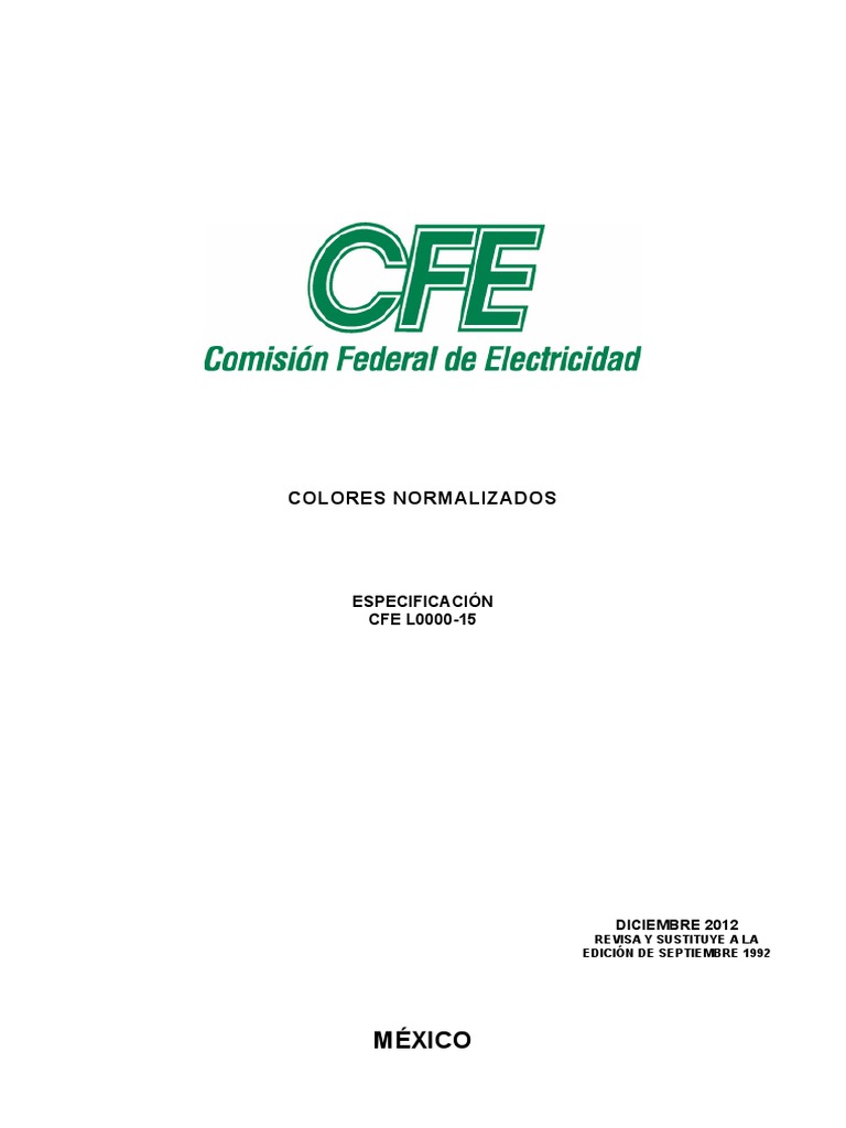 CFE L0000-15 Colores Normalizados | PDF | Color | Diseño gráfico