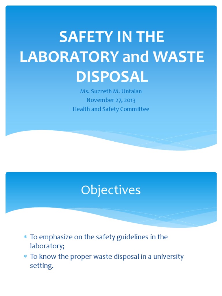 Safety in The Laboratory and Waste Disposal | PDF | Waste Management ...