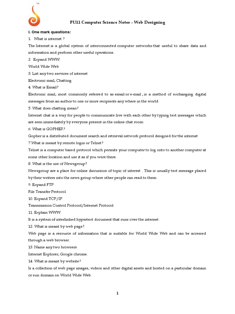 Notes – Web Designing | Html Element | Internet | Free 30-day Trial ...