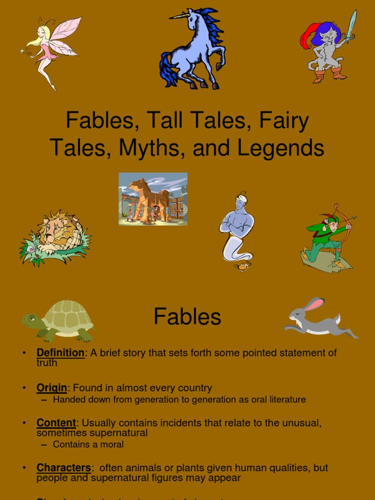 Fairytales Myths Legends Tall Tales PP | PDF | Mythology | Fairy Tales