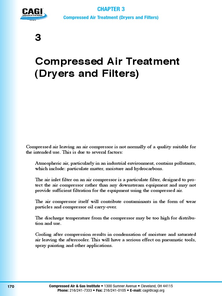 Chapter 3 - Compressed Air Treatment (Dryers and Filters) | PDF ...