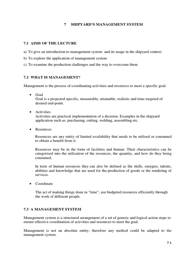 7 Shipyard's Management System | PDF | Resource | System