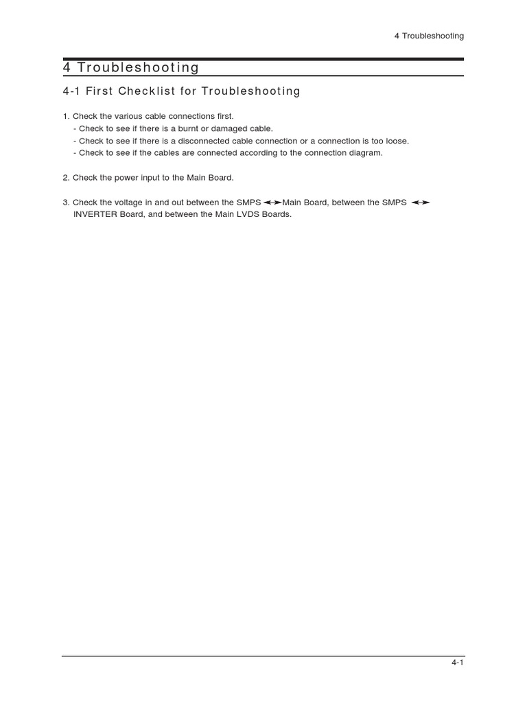 4 Troubleshooting: 4-1 First Checklist For Troubleshooting | Download ...