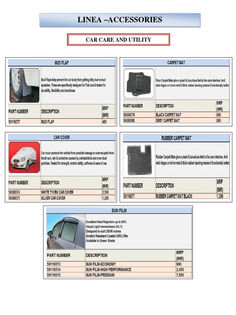 Essories Offerings - Grande Punto: Linea - Accessories | PDF ...