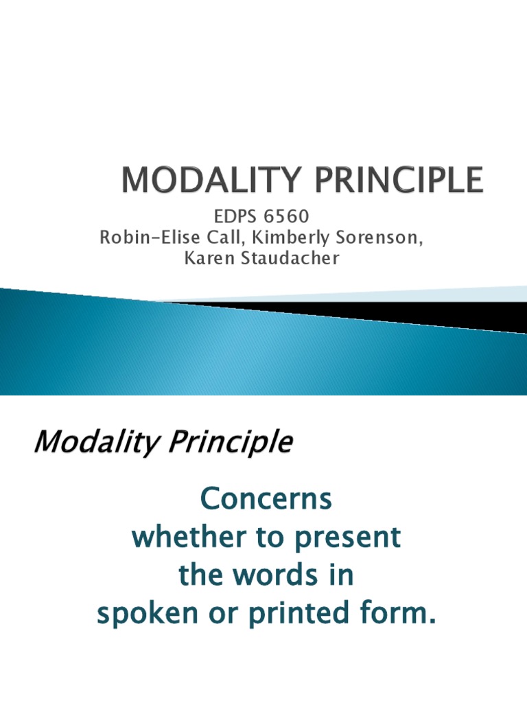 Presentation Modality Principle1 | Download Free PDF | Multimedia ...