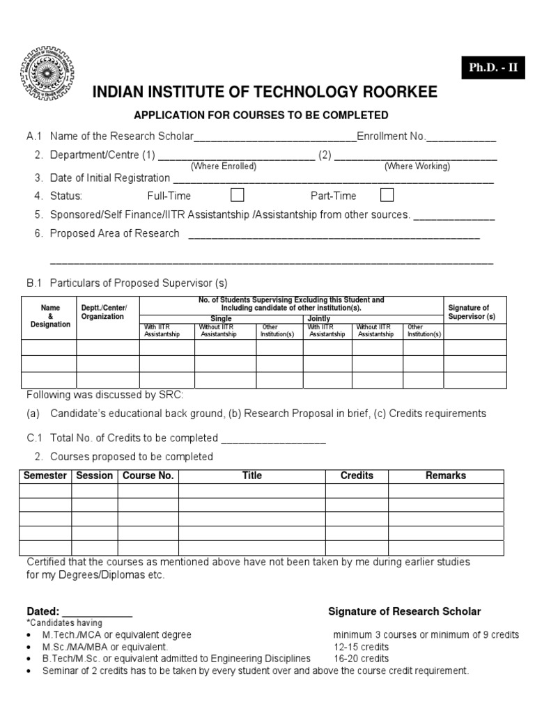 Indian Institute of Technology Roorkee: Application For Courses To Be ...