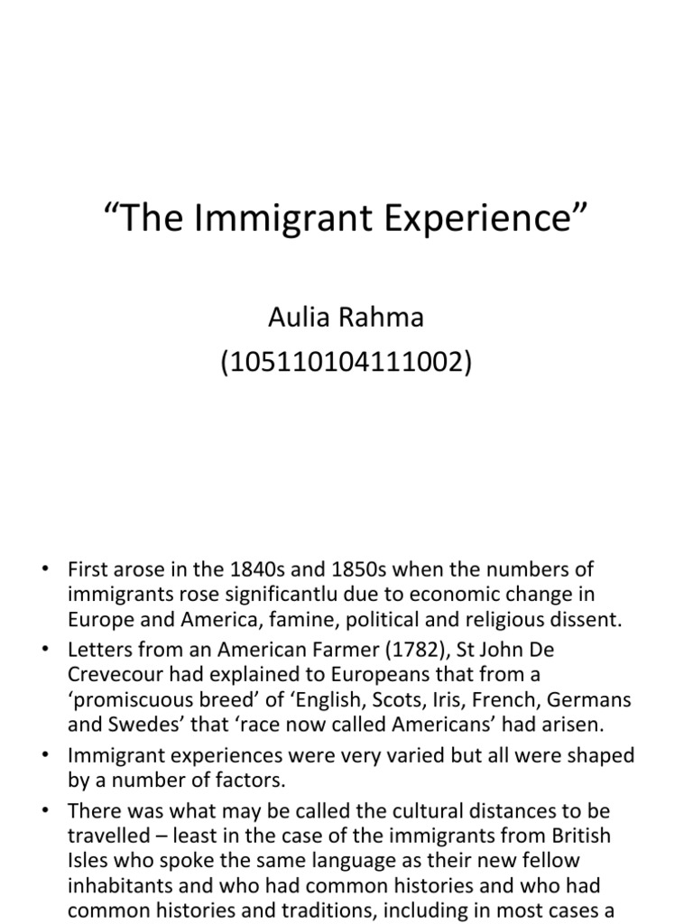 The Immigrant Experience 2 | PDF | Politics | Travel