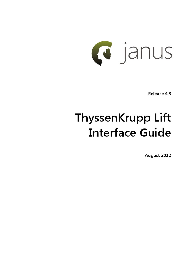 JANUS - ThyssenKrupp Lift Interface Guide 1.0 | PDF | Elevator | User ...