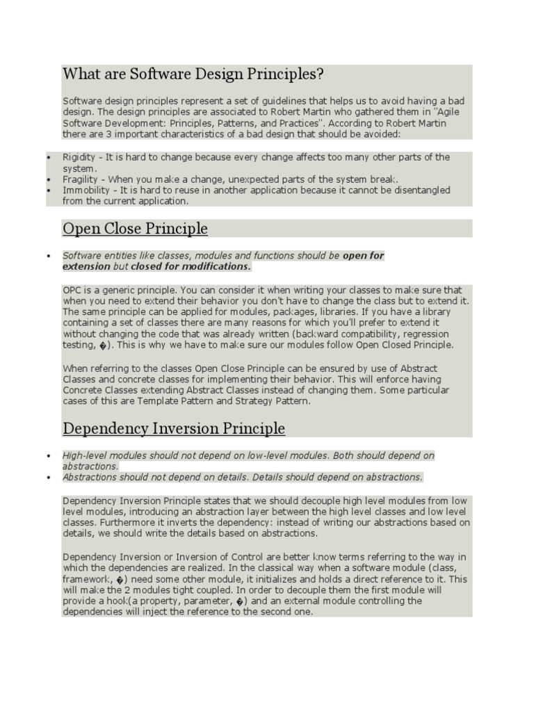 Software Design Principles Pdf Class Computer Programming Method Computer Programming