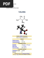 Estructura y funciones de la valina | PDF