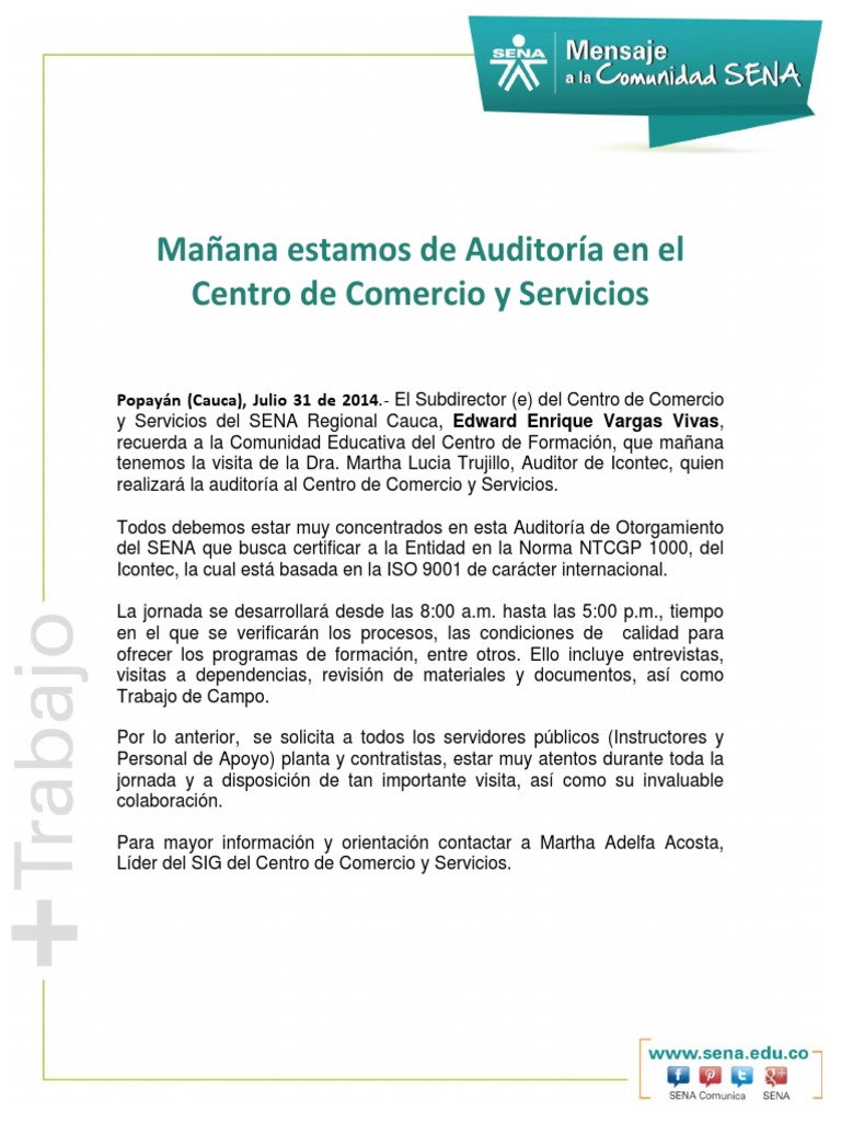 Comunicado Auditoria | PDF
