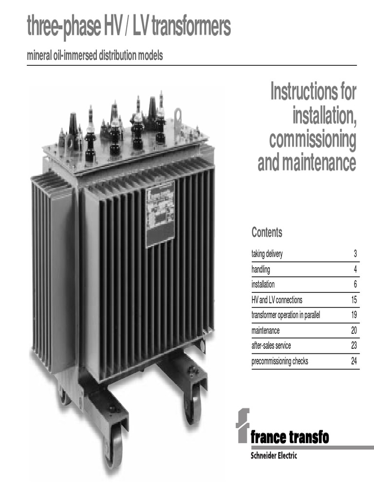 three-phase HV / LV transformers: Instructions for installation ...
