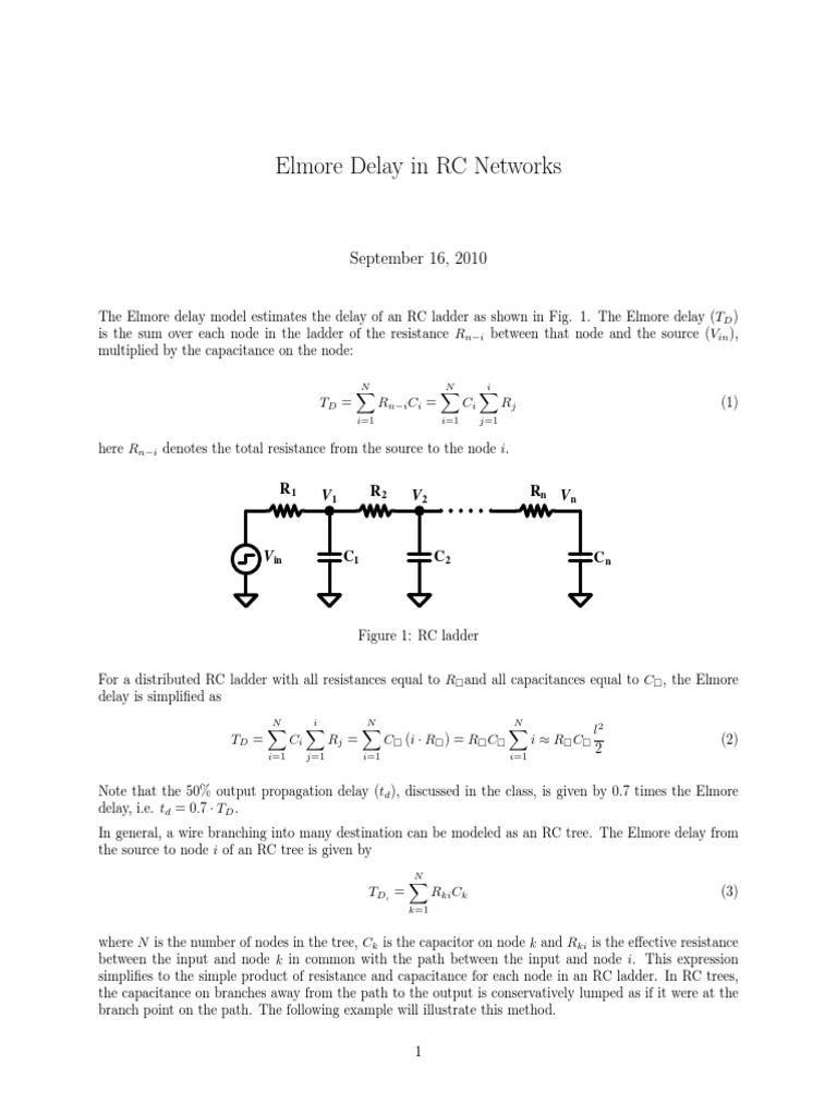 Elmore Delay Pdf Electrical Circuits Electronics 