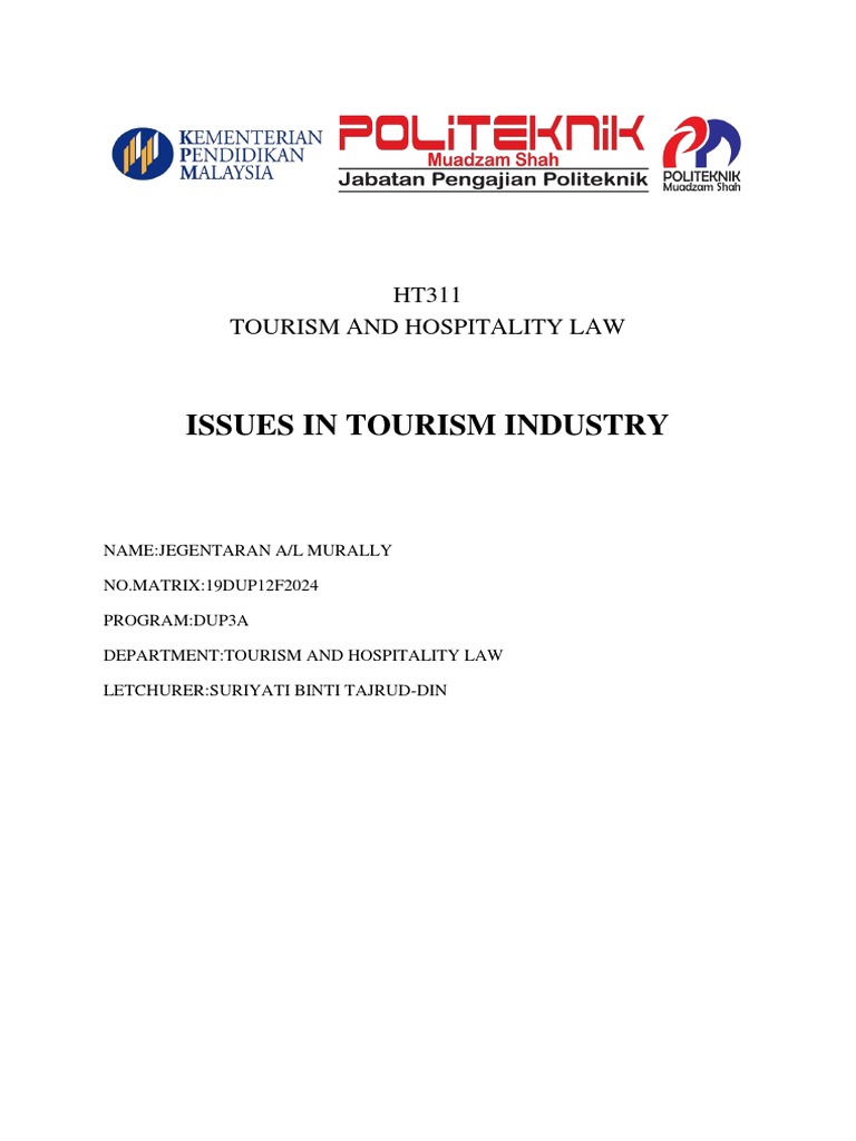 Issues in Tourism Industry: HT311 Tourism and Hospitality Law | PDF ...