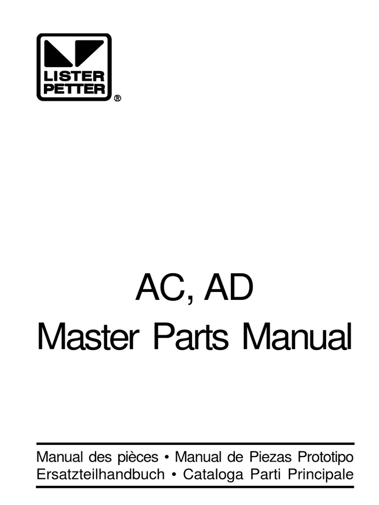 Lister Petter Ac-Ad Parts Manual | PDF | Transmission (Mechanics ...