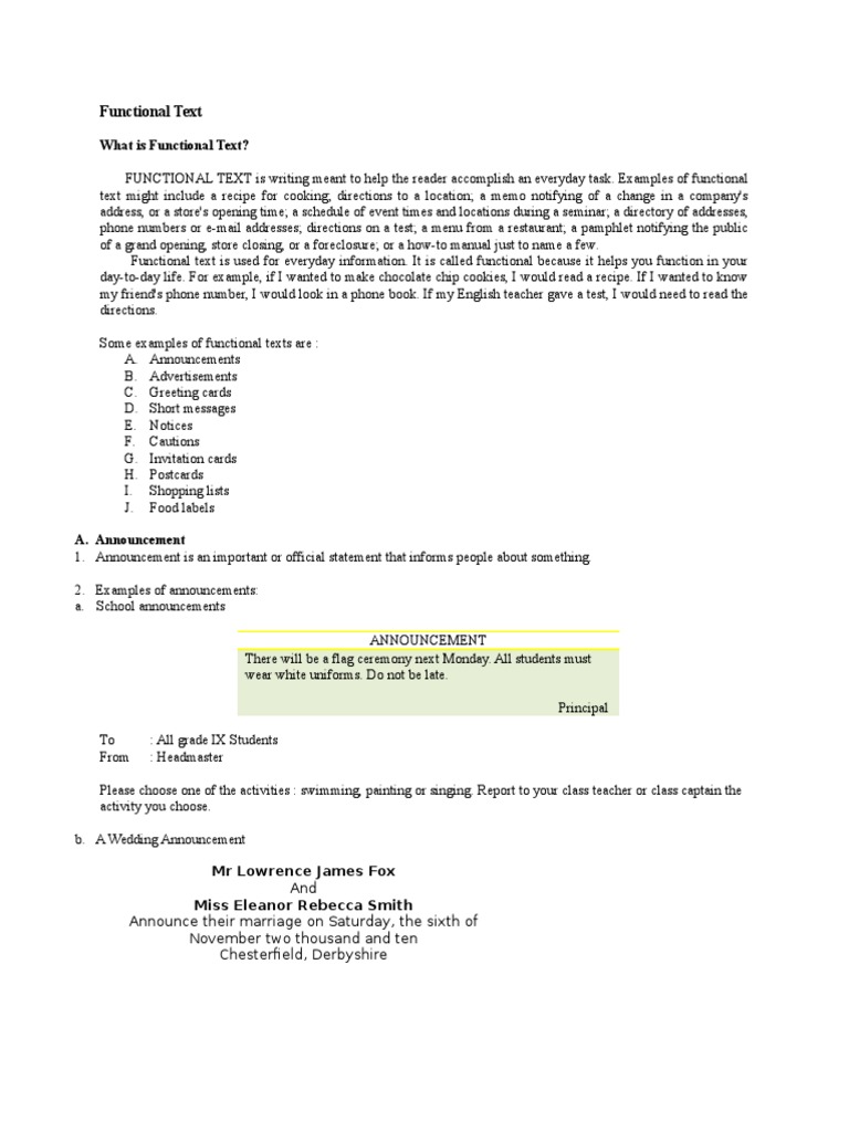 Functional Text | PDF | Foods | Business