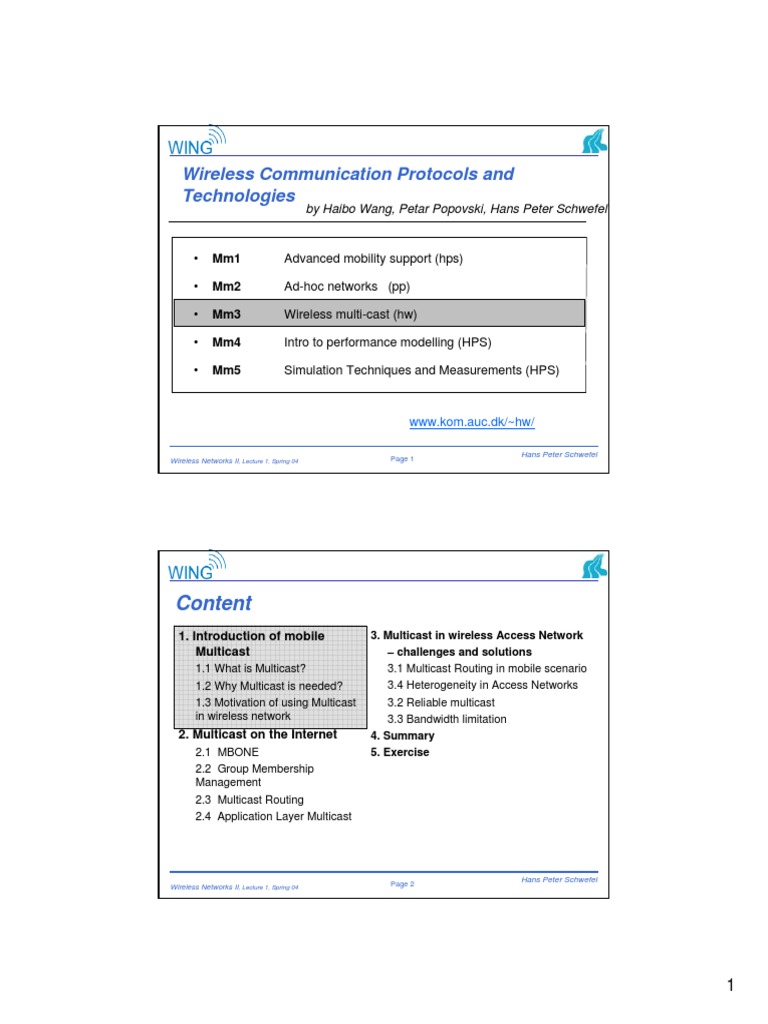Wireless Communication Protocols and Technologies | PDF | Multicast ...