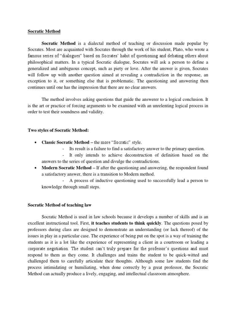 Socratic Method Report | Socrates | Truth