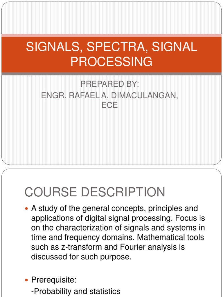 Signals, Spectra, Signal Processing Intro | PDF