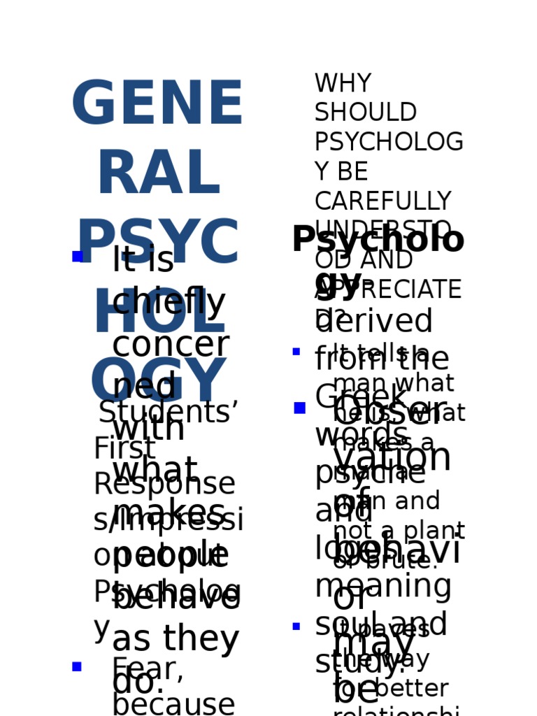 General Psychology | PDF | Id | Psychology