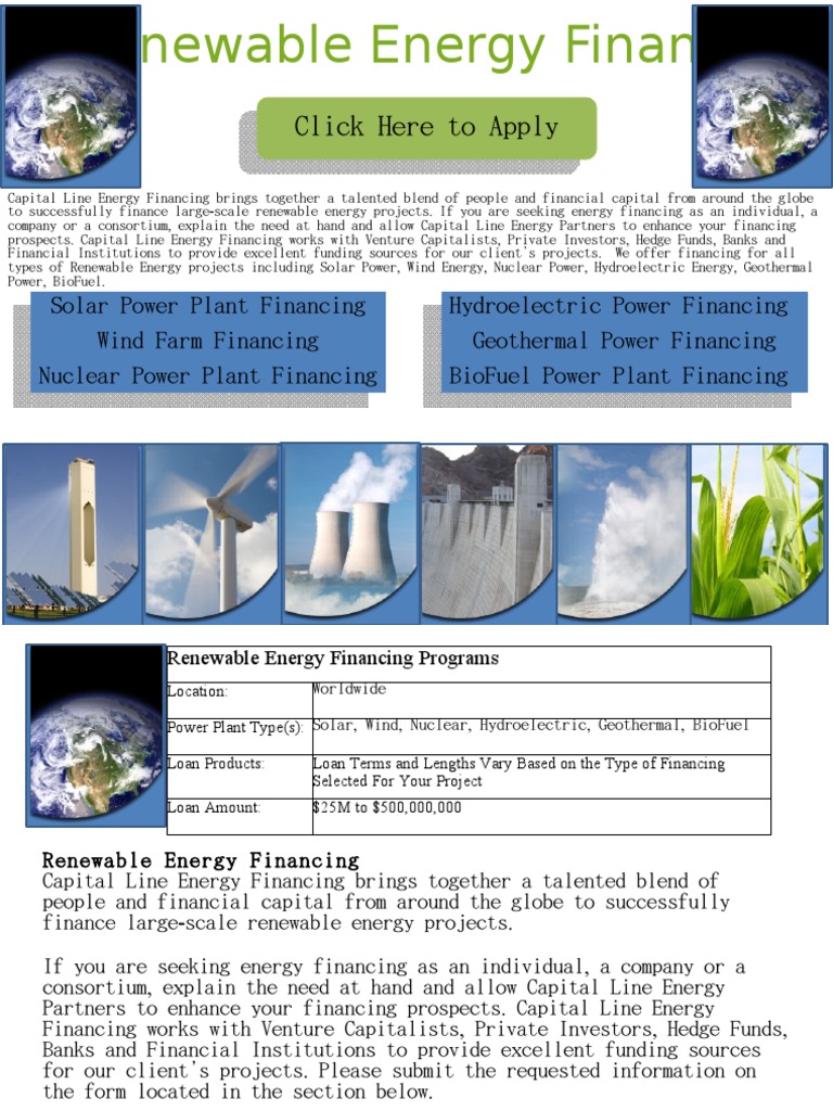 Renewable Energy Project Financing Guide | PDF | Power Station ...
