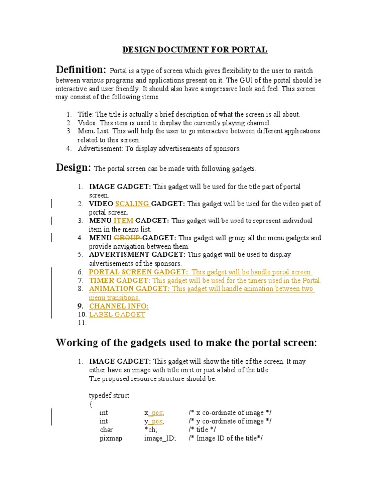 Portal Screen Design Document | PDF | System Software | Software