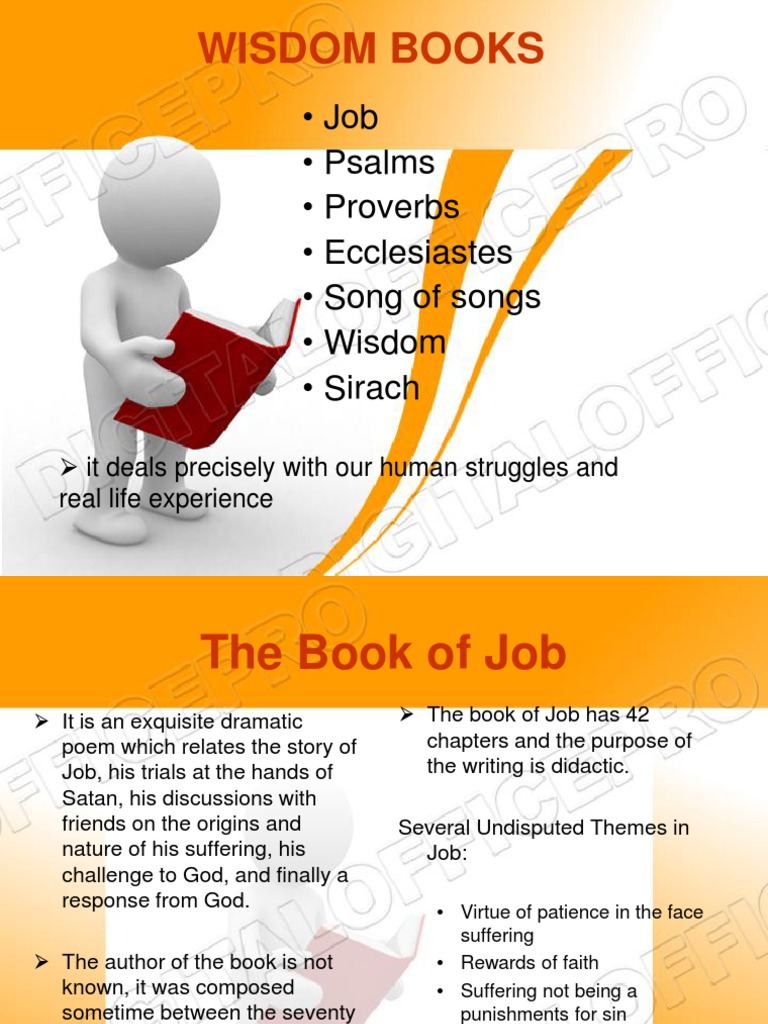Wisdom Books: - Job - Psalms - Proverbs - Ecclesiastes - Song of Songs ...