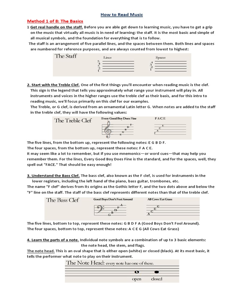 How To Read Music | PDF | Scale (Music) | Clef